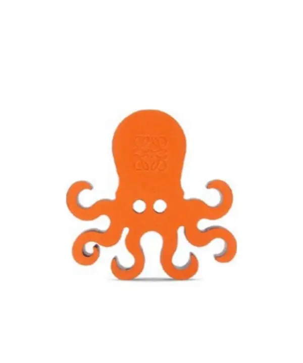 Loewe Octopus Dice In Calfskin - Orange