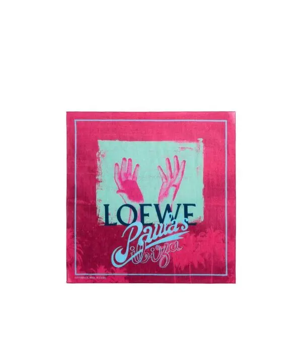 Loewe Palm Bandana In Cotton And Silk - Red