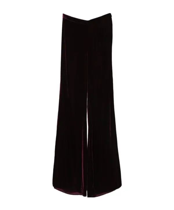 FORTE_FORTE Velvet Wide-leg Pants - Red