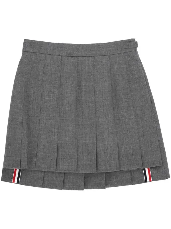 Thom Browne Pleated Mini Skirt - Gray