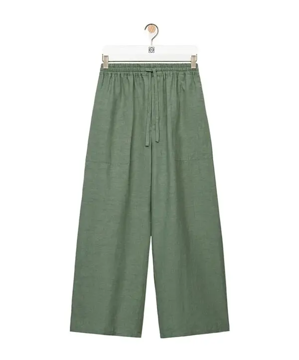 Loewe Cropped Trousers - Gray-green