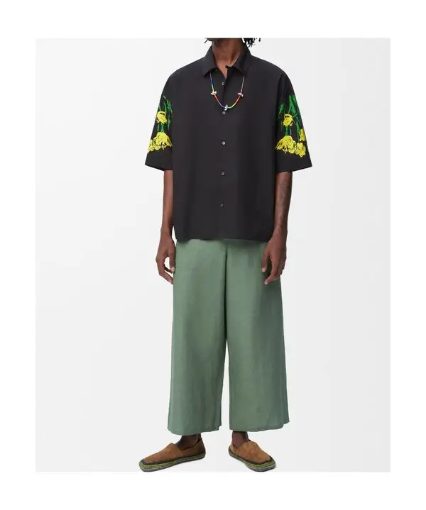 Loewe Relaxed Fit Ankle Length Cropped Trousers With Drawstring Waist