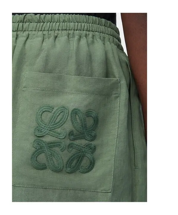 Loewe Relaxed Fit Ankle Length Cropped Trousers With Drawstring Waist