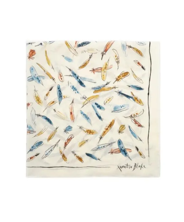 Burberry Feather Print Silk Scarf