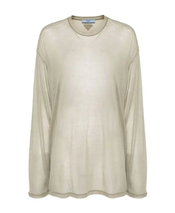 Prada Long-sleeved Crewneck T-shirt