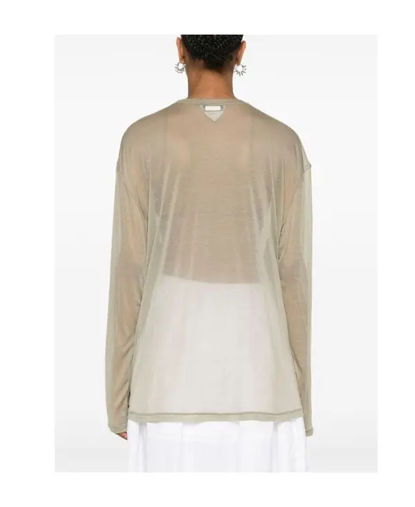 Prada Long-sleeved Crewneck T-shirt
