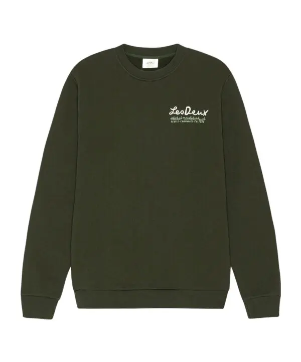LES DEUX Graphic Print Crewneck Sweater