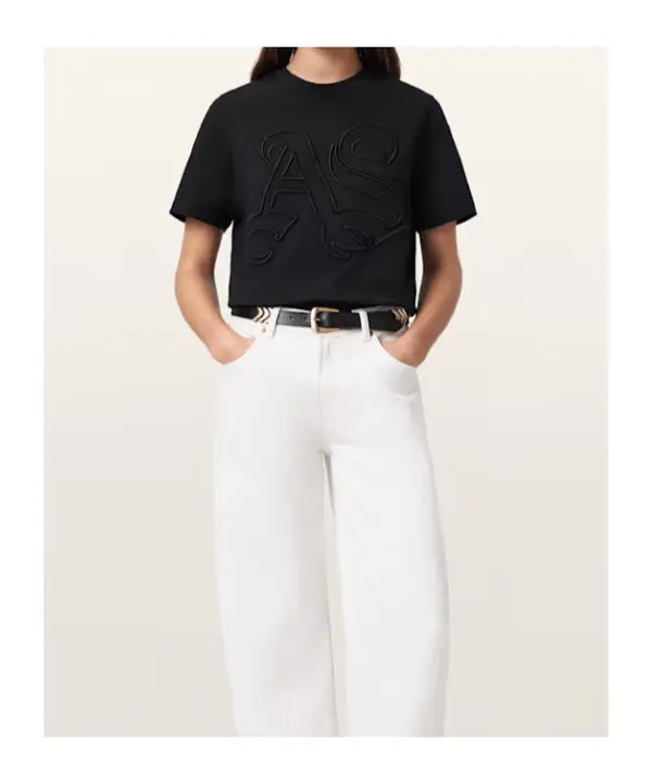 ALLSAINTS Lisa Embossed Crew Neck T-shirt