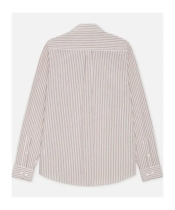 LES DEUX Striped Embroidered-logo Shirt