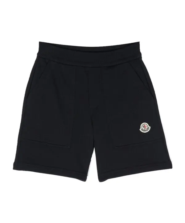 Moncler Logo Patch Straight Hem Shorts