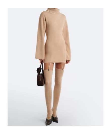 AYA MUSE Cursa Ribbed-knit Wool Mini Dress And Leggings Set