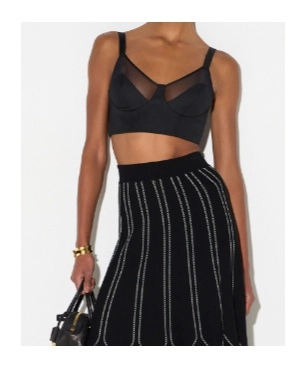 Elisabetta Franchi Cool Wool And Tulle Top