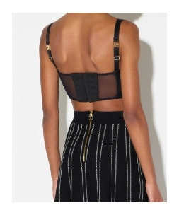 Elisabetta Franchi Cool Wool And Tulle Top