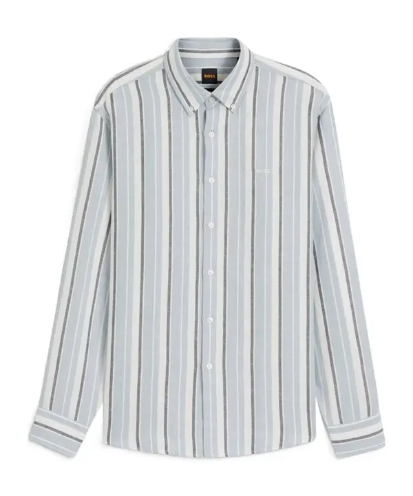 Hugo Boss Striped Button-up Shirt - Light Blue Stripe