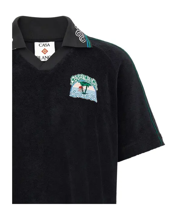 Casablanca Towelling' Jacquard Polo Shirt