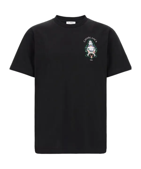 Casablanca Hotel Emblem Print T-shirt - Black