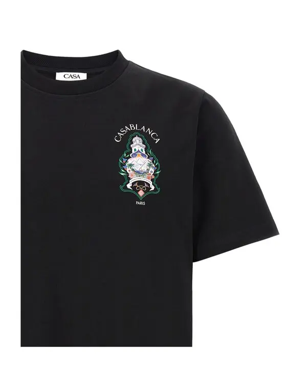 Casablanca Hotel Emblem Print T-shirt - Black
