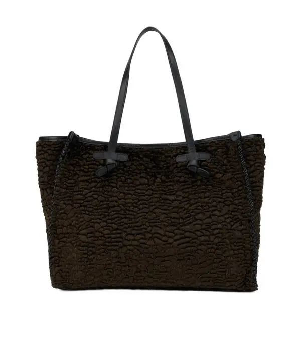 GIANNI CHIARINI Textured Faux Fur Tote Bag - Black
