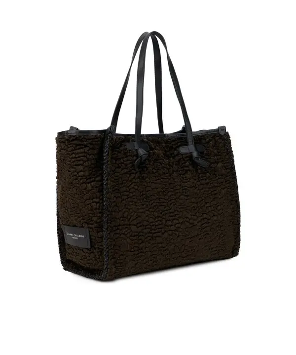 GIANNI CHIARINI Textured Faux Fur Tote Bag - No