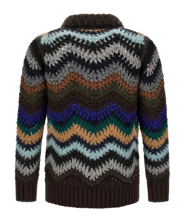 Sacai Zip-up Knit Top