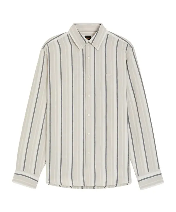 Hugo Boss Striped Button-down Shirt - Gray Striped