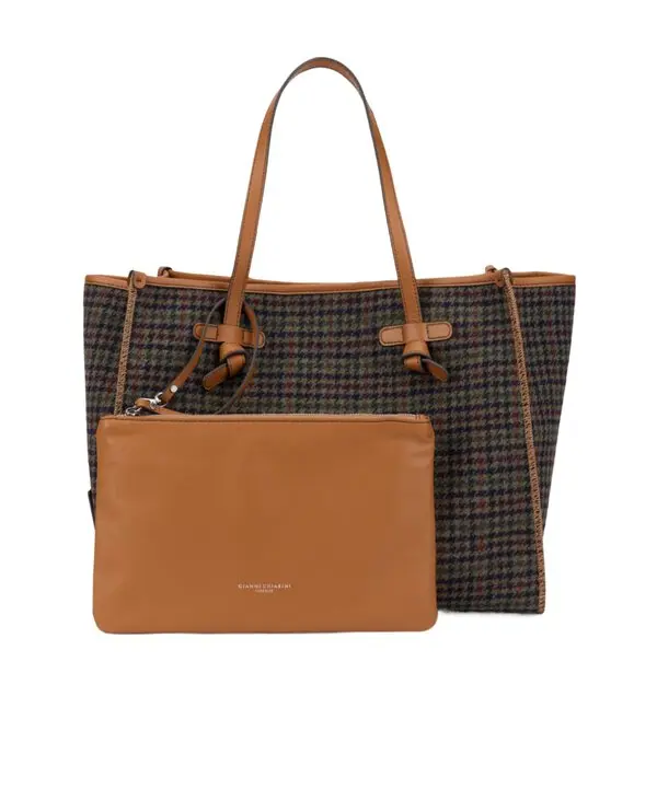 GIANNI CHIARINI Checked Tote Bag With Pouch - No