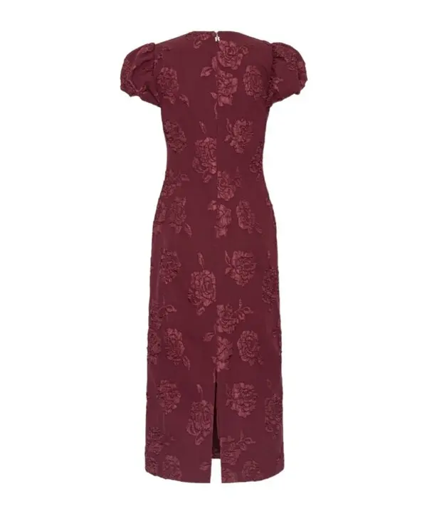 ROTATE BY BIRGER CHRISTENSEN Jacquard Midi Puffy Dress