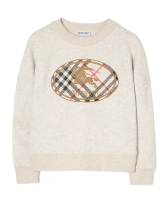Burberry Knight Check Cotton Sweater - White Blend