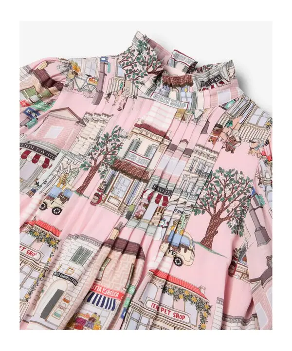 Fendi Printed Crêpe De Chine Dress