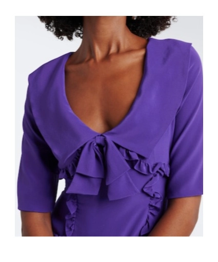 Alessandra Rich Pleated Silk Crepe Midi Dress
