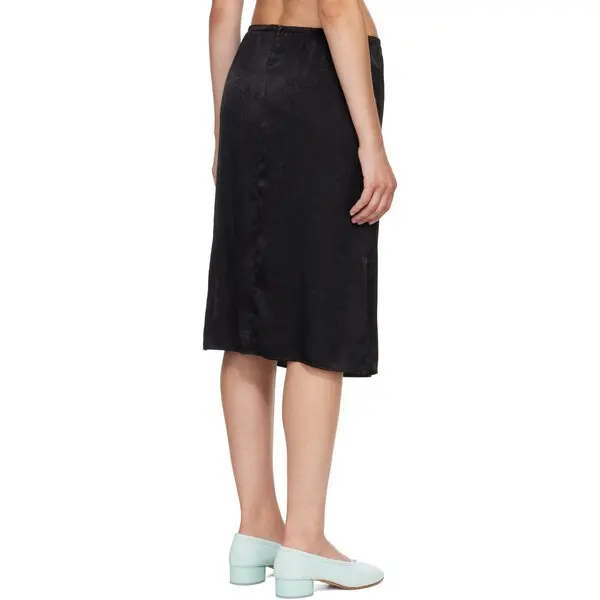 MAISON MARGIELA Logo Printed Buttoned Midi Skirt