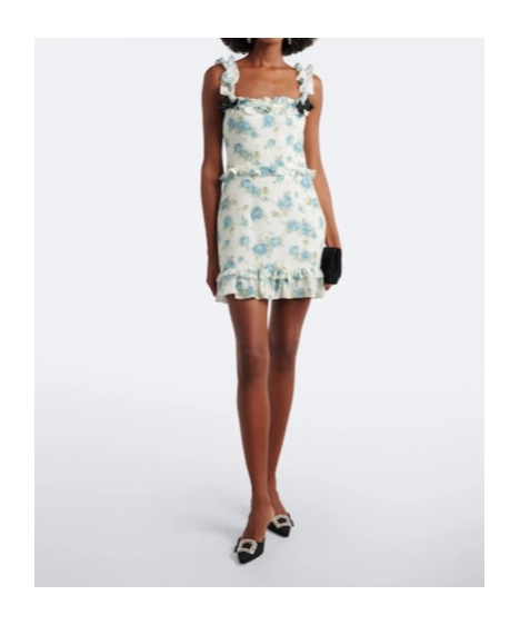 Alessandra Rich Ruffled Floral Print Dress