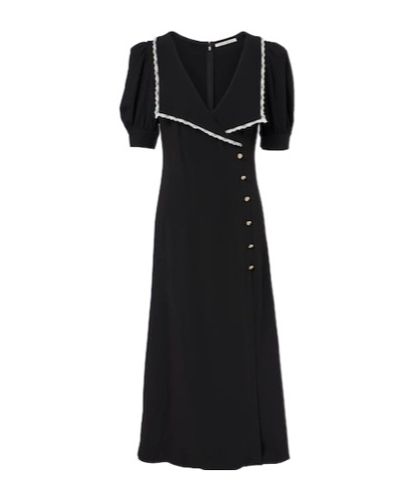 Alessandra Rich Lace-trimmed Cady Midi Dress