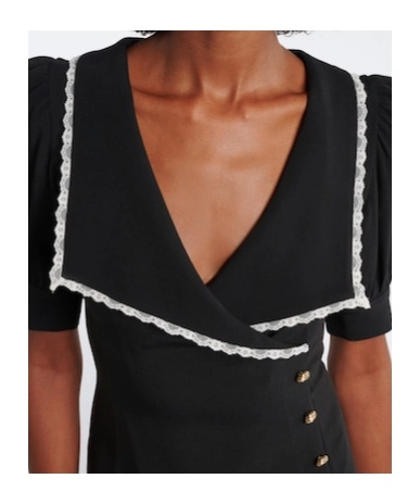 Alessandra Rich Lace-trimmed Cady Midi Dress