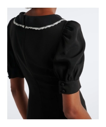 Alessandra Rich Lace-trimmed Cady Midi Dress