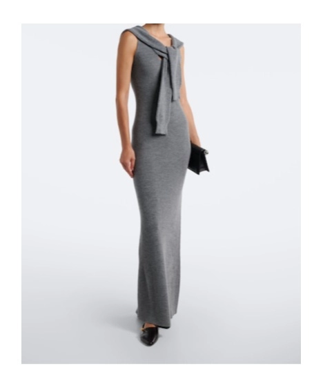 AYA MUSE Vao Knitted Maxi Dress With Knotted Detail