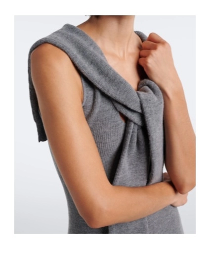 AYA MUSE Vao Knitted Maxi Dress With Knotted Detail