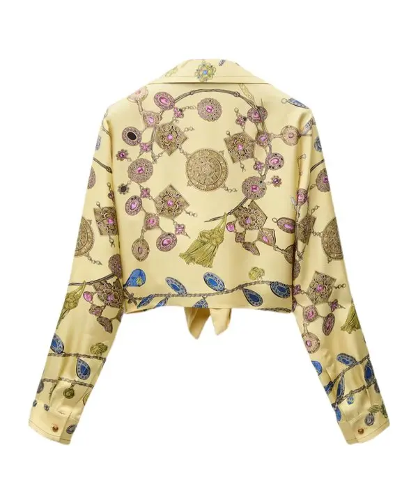 Versace Broken Jewels' Print Tie-waist Shirt