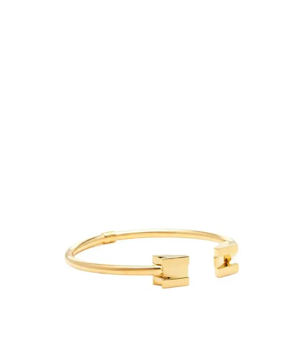 Elisabetta Franchi Geometric Logo Cuff Bracelet