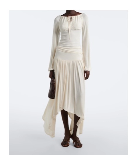 AYA MUSE Elya Asymmetric Pleated Midi Skirt