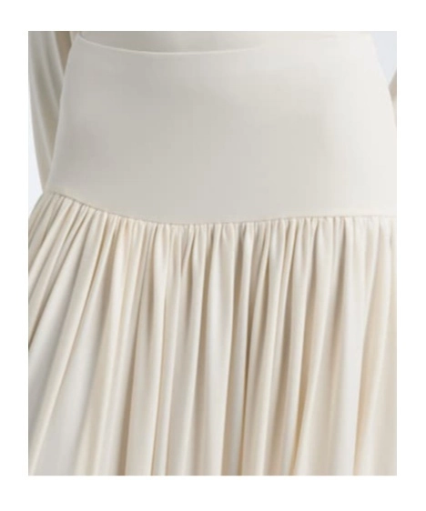 AYA MUSE Elya Asymmetric Pleated Midi Skirt