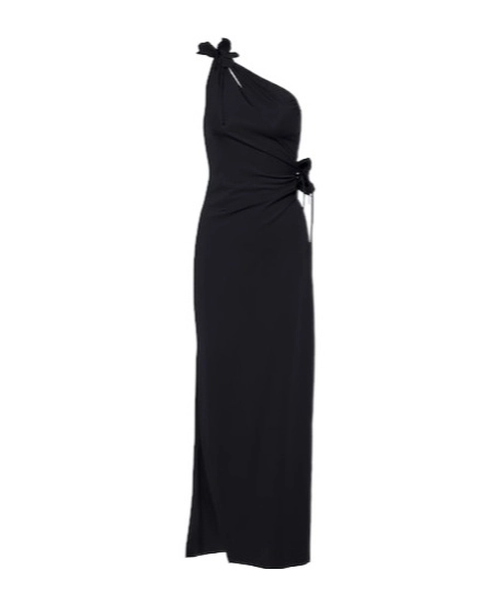 Coperni Asymmetrical Cocktail Dress With Floral Appliqués
