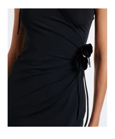 Coperni Asymmetrical Cocktail Dress With Floral Appliqués