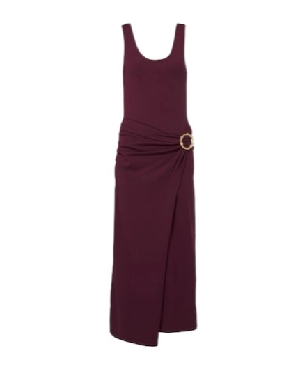 Simkhai Genne Gathered Midi Dress - Wine Red