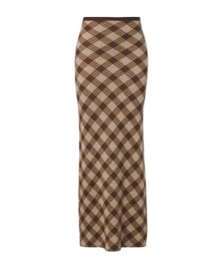 AYA MUSE Kae Plaid Midi Skirt