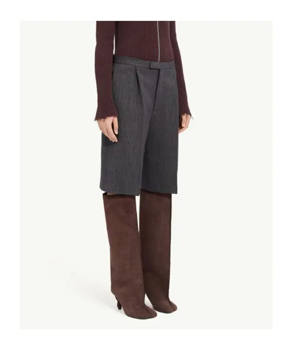 MAISON MARGIELA Striped Wool Blend Tailored Shorts