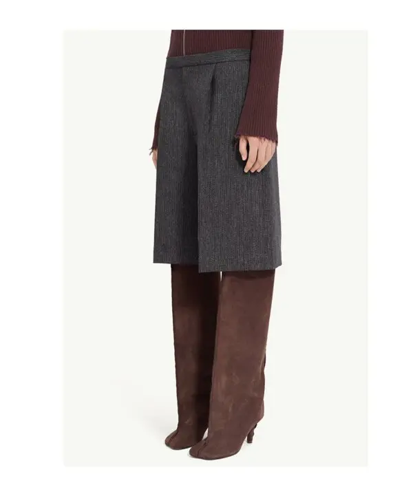MAISON MARGIELA Striped Wool Blend Tailored Shorts