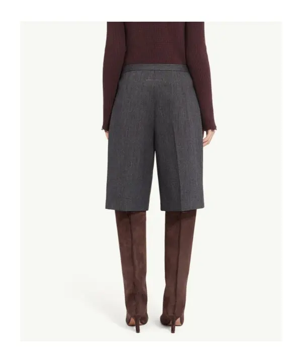 MAISON MARGIELA Striped Wool Blend Tailored Shorts