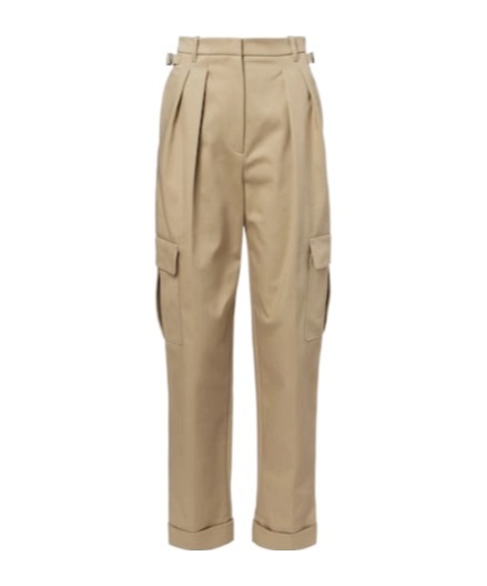 MUGLER Pleated Cotton-blend Cargo Pants