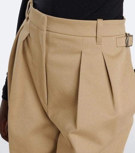 MUGLER Pleated Cotton-blend Cargo Pants